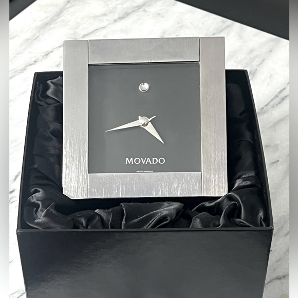 Movado | Other | Movado Square Metal Desk Clock Model Tsi68m | Poshmark